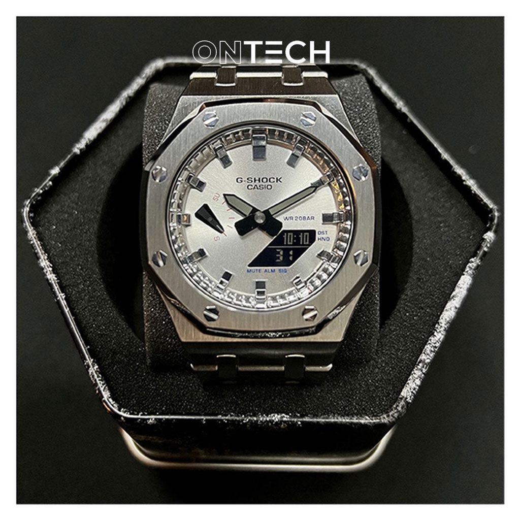 Casio G-Shock "Full Metal CasiOak Custom" Silver (Full Silver Bezel ...