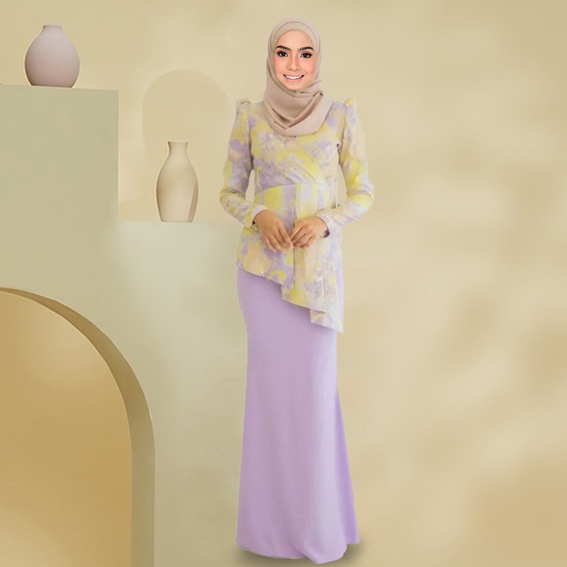Baju Kurung Moden Lilac Kurung Baju Raya 2023 Baju Tunang Murah Nikah ...