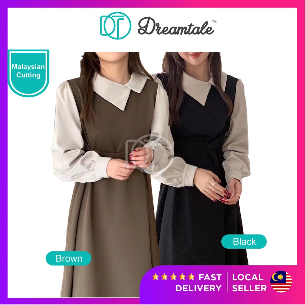 Dreamtale Daneen Muslimah Wear Korean Style Muslimah Dress Collar Long ...