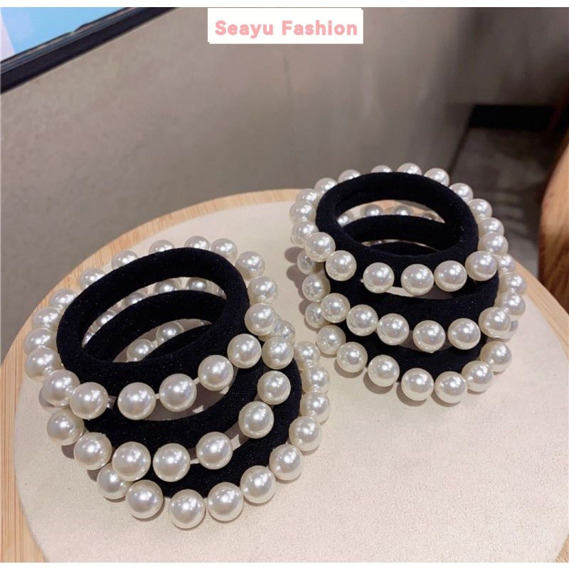 Simple Style Korea Pearl Hair Tie Getah Rambut Mutiara Manik | Shopee ...