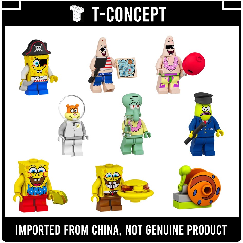 Spongebob Lego Mini Figure Building Block Collection FL1002 | Shopee ...