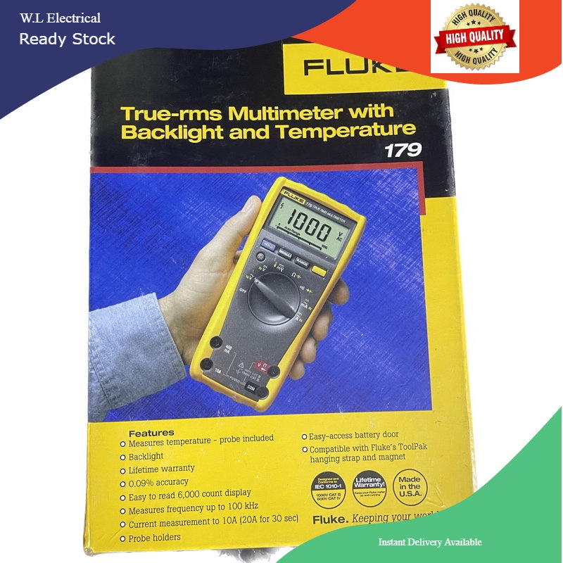 FLUKE （179）True-rms Multimeter with Backlight and Temperatures (old ...