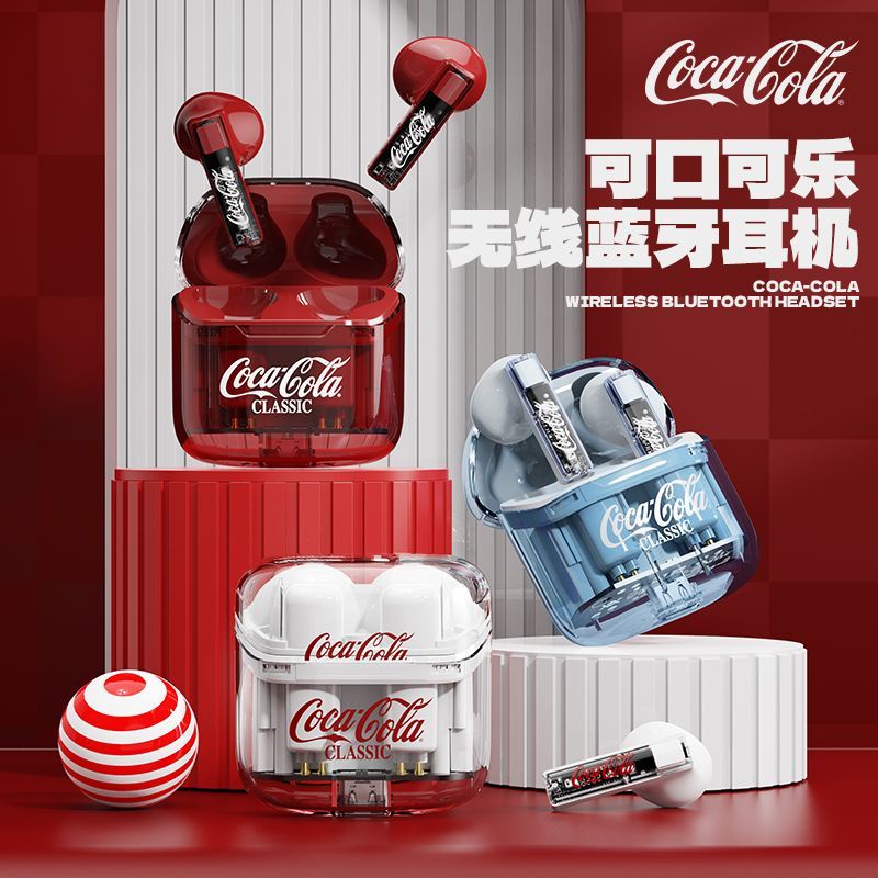 SUPFISH Coca-Cola Bluetooth 5.3 earphones transparency headset wireless ...