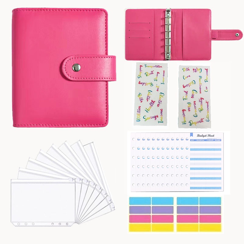 A7 Budget Binder with Zipper Envelopes Cash Bills Organizer Folder ...