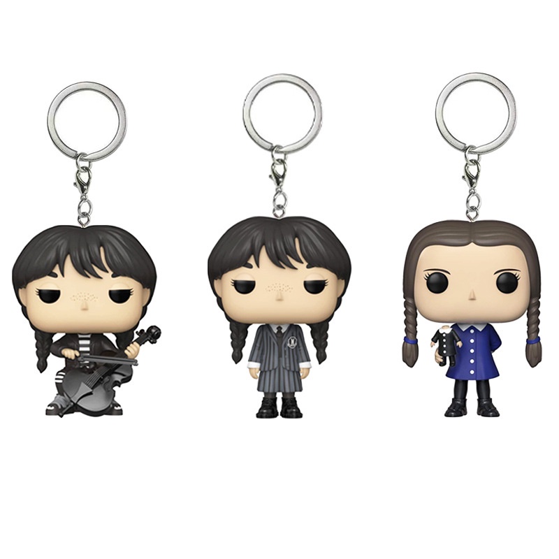 Original POP The Addams Family Wednesday Figurine Keychain PVC Anime ...
