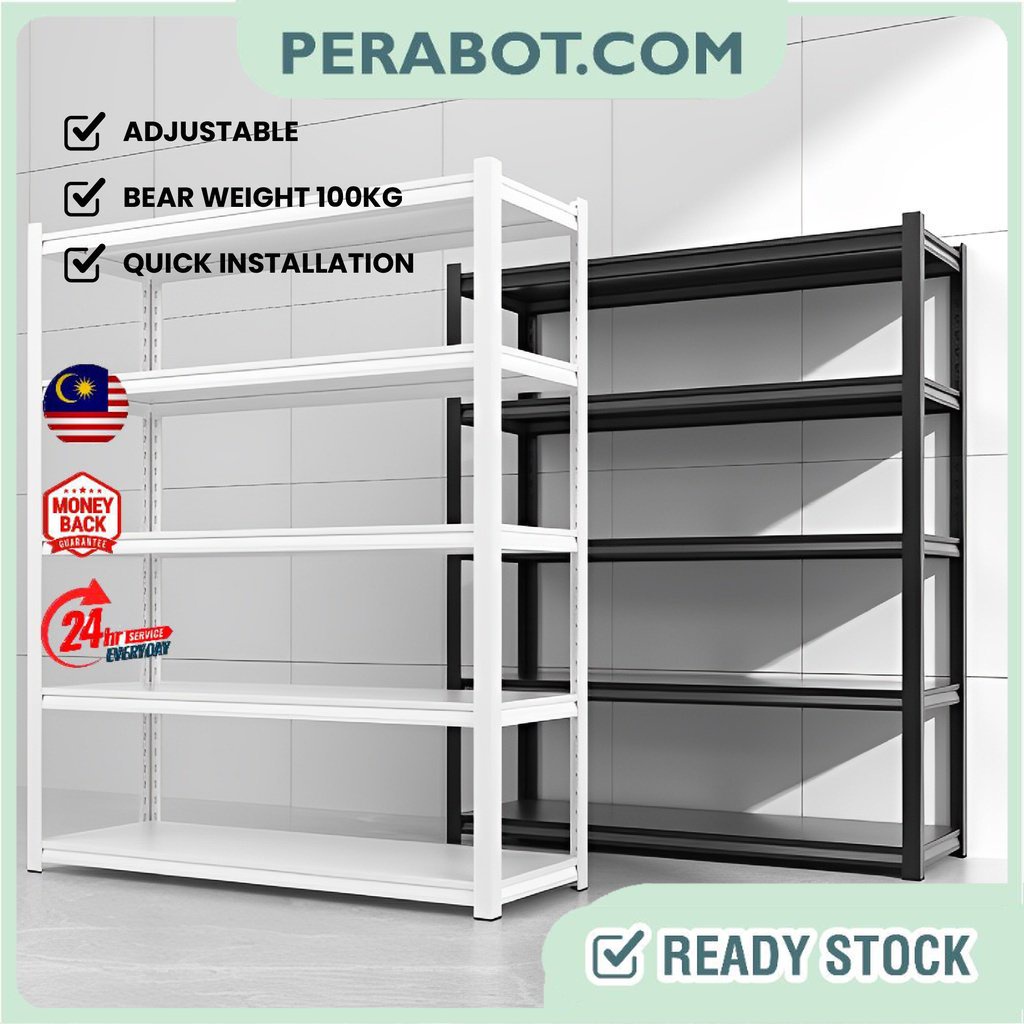 Perabot.com 5 Tiers Boltless Storage Rack Home kitchen Rack Shelf Full ...