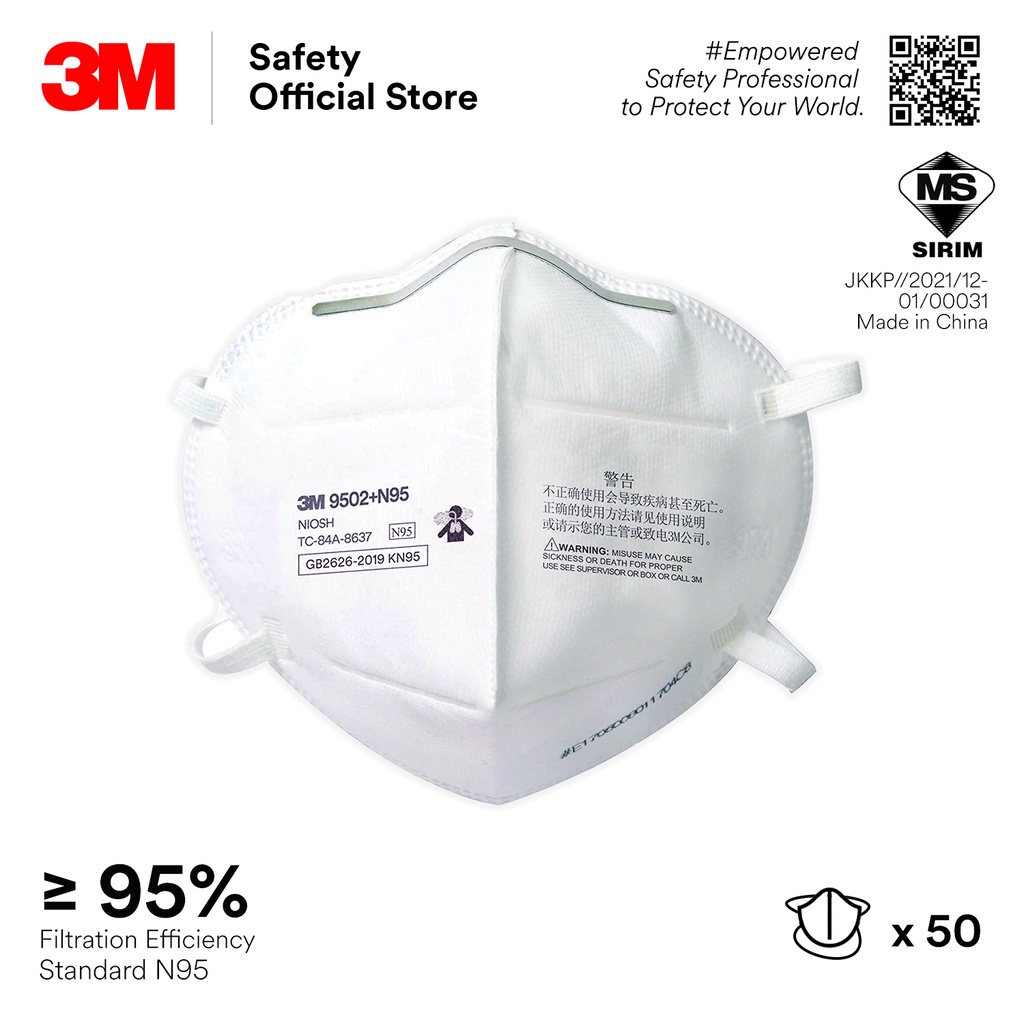 Ori 3M/9502/N95/KN95 Respirator Mask (50 Pcs) | Shopee Malaysia
