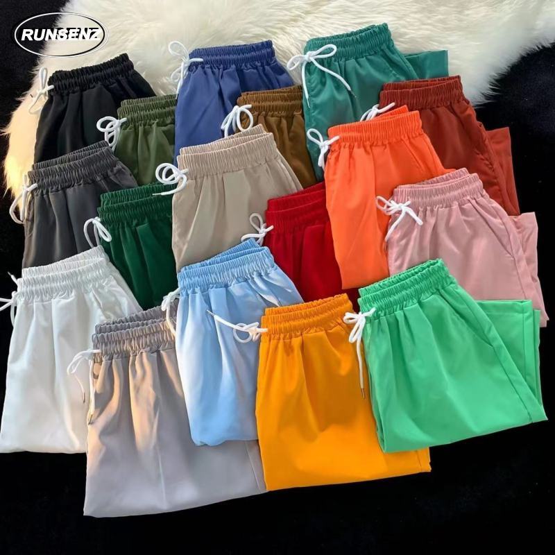 M-8XL Basic Plain Shorts Men Casual Loose Plus Size Wide Leg Five Point ...