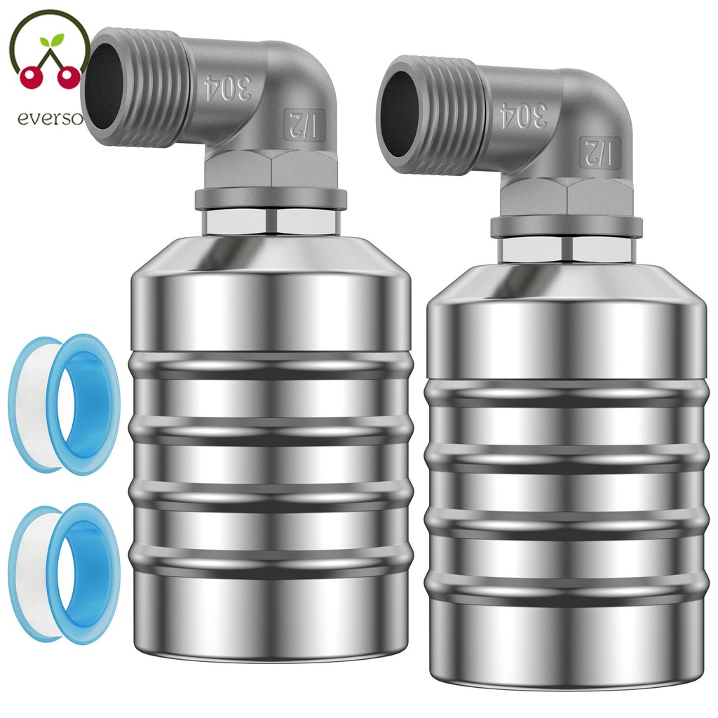 2pcs Water Level Control Float Valve Stainless Steel Automatic Floating ...