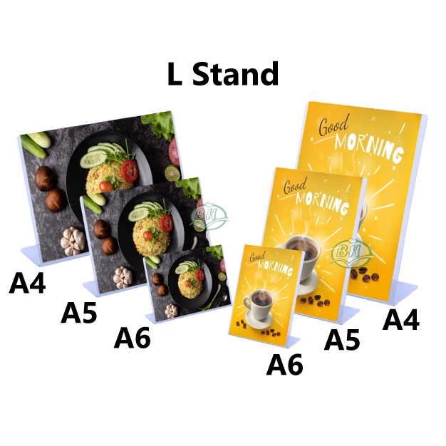 Ready Stock KL~ A4/A5/A6 L Stand L Shape Acrylic Stand 单面展示牌 | Shopee ...