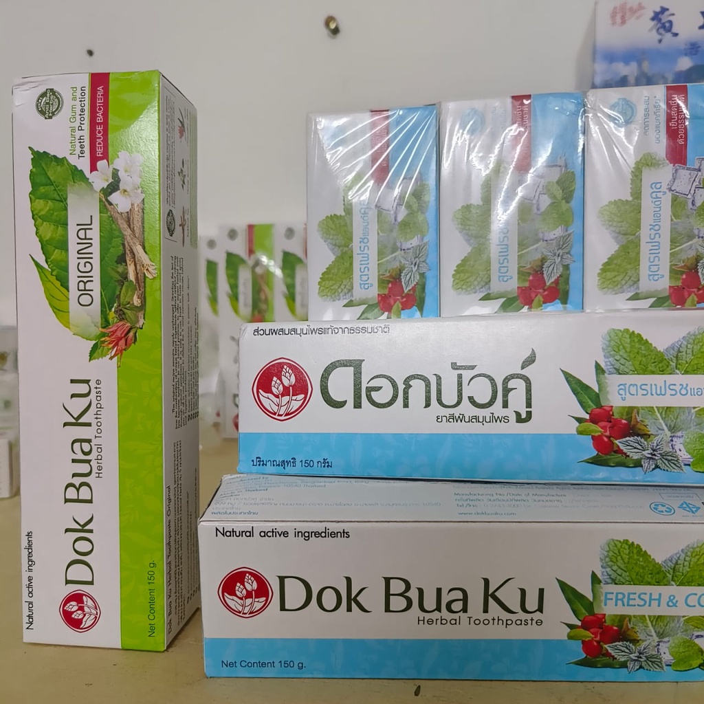 Thailand Dok Bua Ku Herbal Toothpaste Original Thailand Dok Bua Ku ...