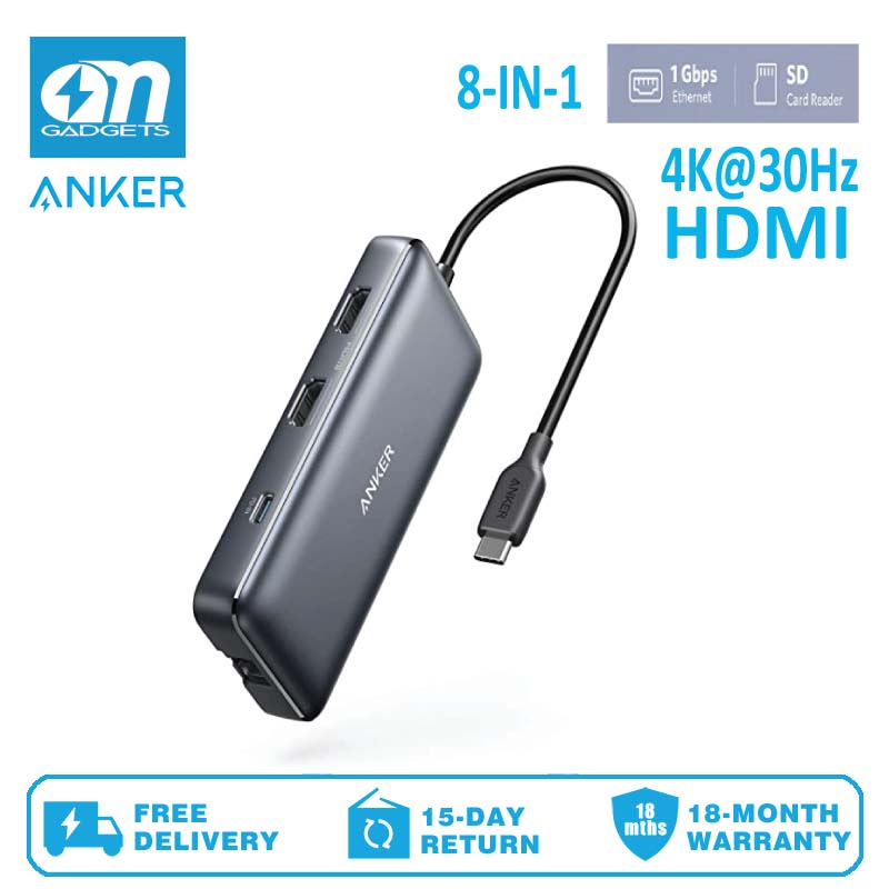 Anker USB C Hub, PowerExpand 8-in-1 USB C Adapter, with Dual 4K HDMI, 100W Power Delivery, 1 ...