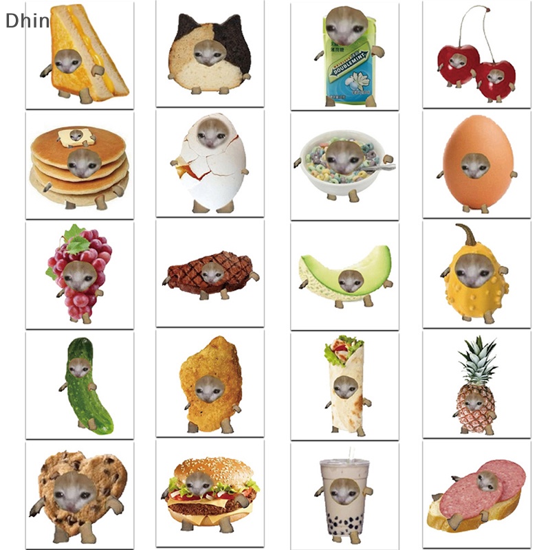 [Dhin] 69pcs Funny Meme Cat And Food Cute Graffiti Stickers For Toy ...