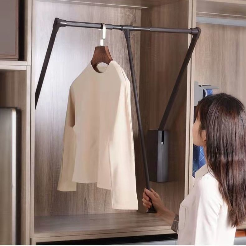 Wardrobe Lifting Clothes Rack Cloakroom Retractable Drop-down ...