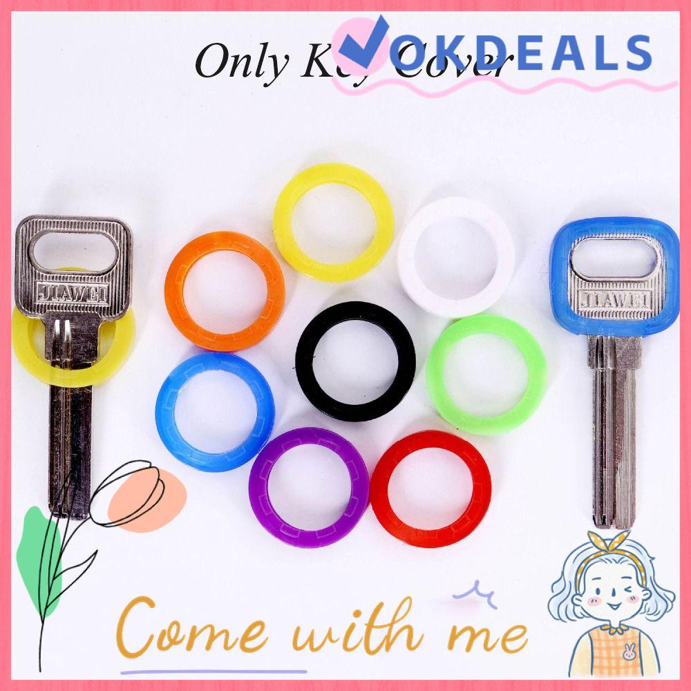 OKDEALS 8pc/set Fashion Topper Key Holder Silicone Keyring Rings Key ...