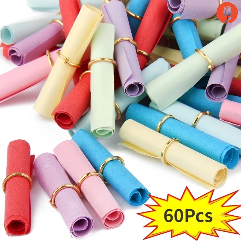 60Pcs Message Wishing Roll Paper/DIY Message Note Wish Bottle Blank ...