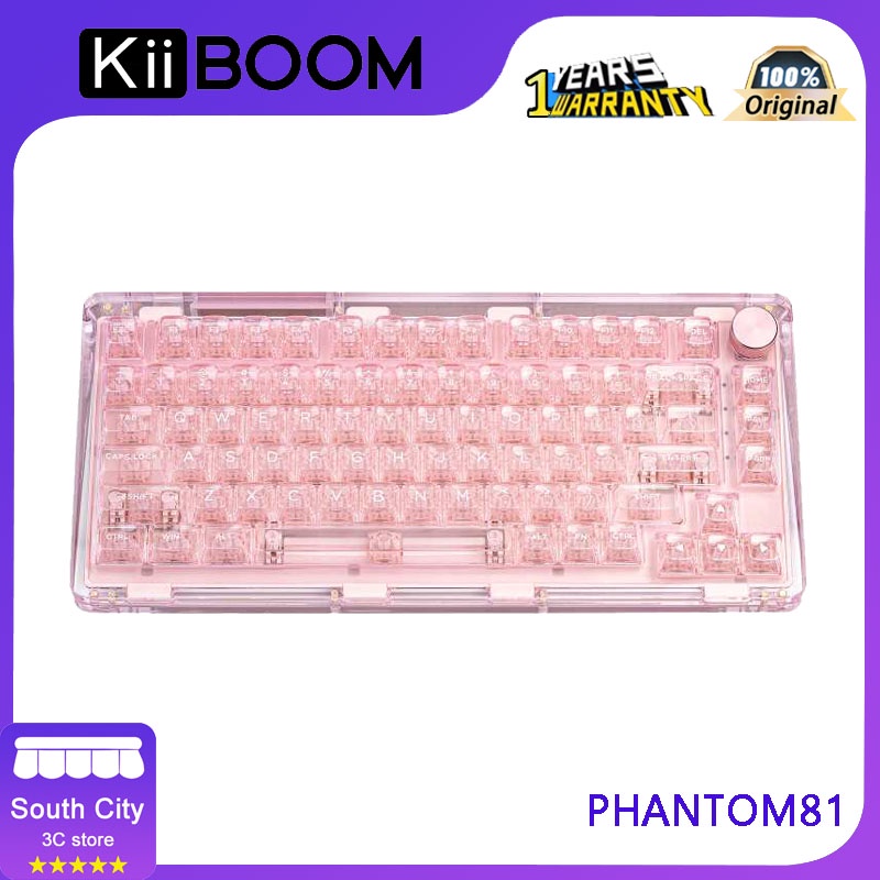 KiiBOOM PHANTOM 81 V2 transparent mechanical keyboard three mode ...