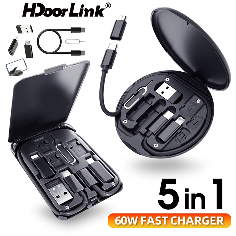 HdoorLink 5 in 1 Multi-Functional Compact Cable Card 60W USB-C Fast ...