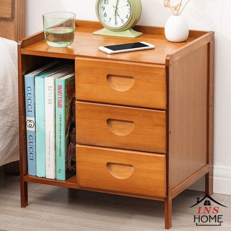 Bedside Cabinet Side Table 3 Layer Home Bedside Rack Storage Cabinet ...