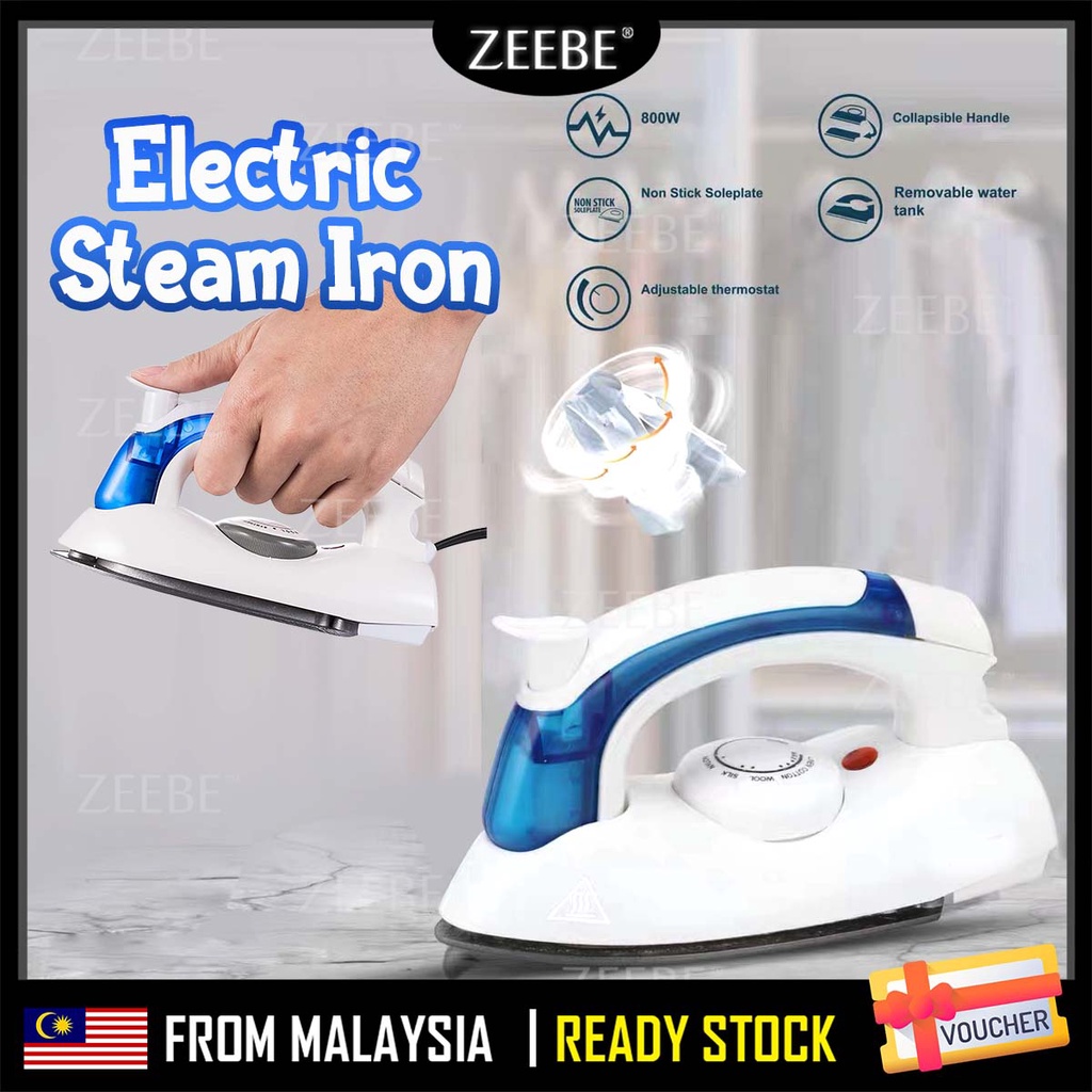 ZEEBE Mini Travel Iron Portable Foldable Iron Steam Iron Non-Stick ...