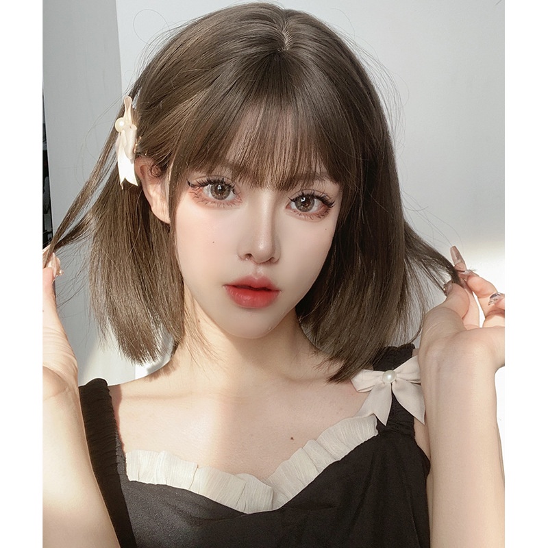 Wig Female Short Hair Bobo Korean Bobo Head Round Face Influencer Face ...