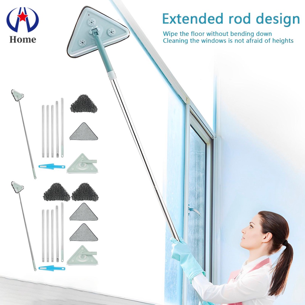 Wall Mop with Long Handle 360 ° Rotating Wall Cleaner Mop with ...