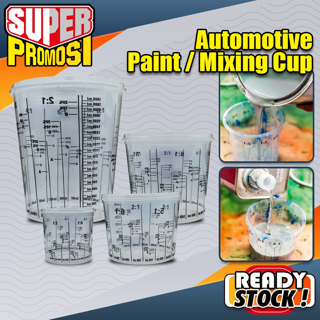 Transparent Plastic Measuring Cup for Automotive Paint Mixing Cup Cawan ...