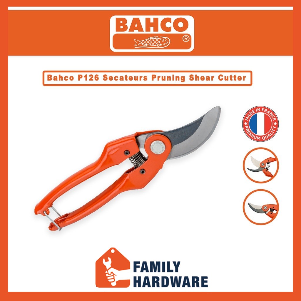 Bahco P126 Secateurs Pruning Shear Cutter Gunting Trimmer P126-19-F P126-22-F FAMILY HARDWARE ...