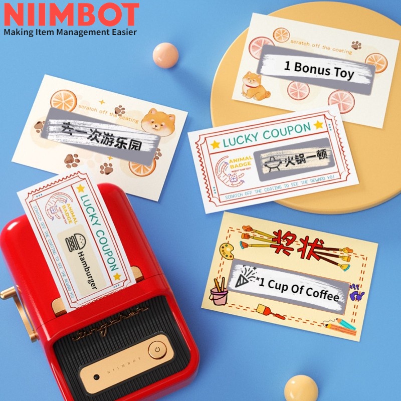 NIIMBOT B21 B1 B3S Scratch Card Scratch Reward Cards Diy Homemade Lucky ...