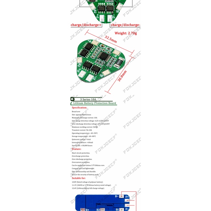 3S 6A 8A 10A 20A 25A 30A 40A 60A Li-ion Lithium Battery 18650 Charger ...