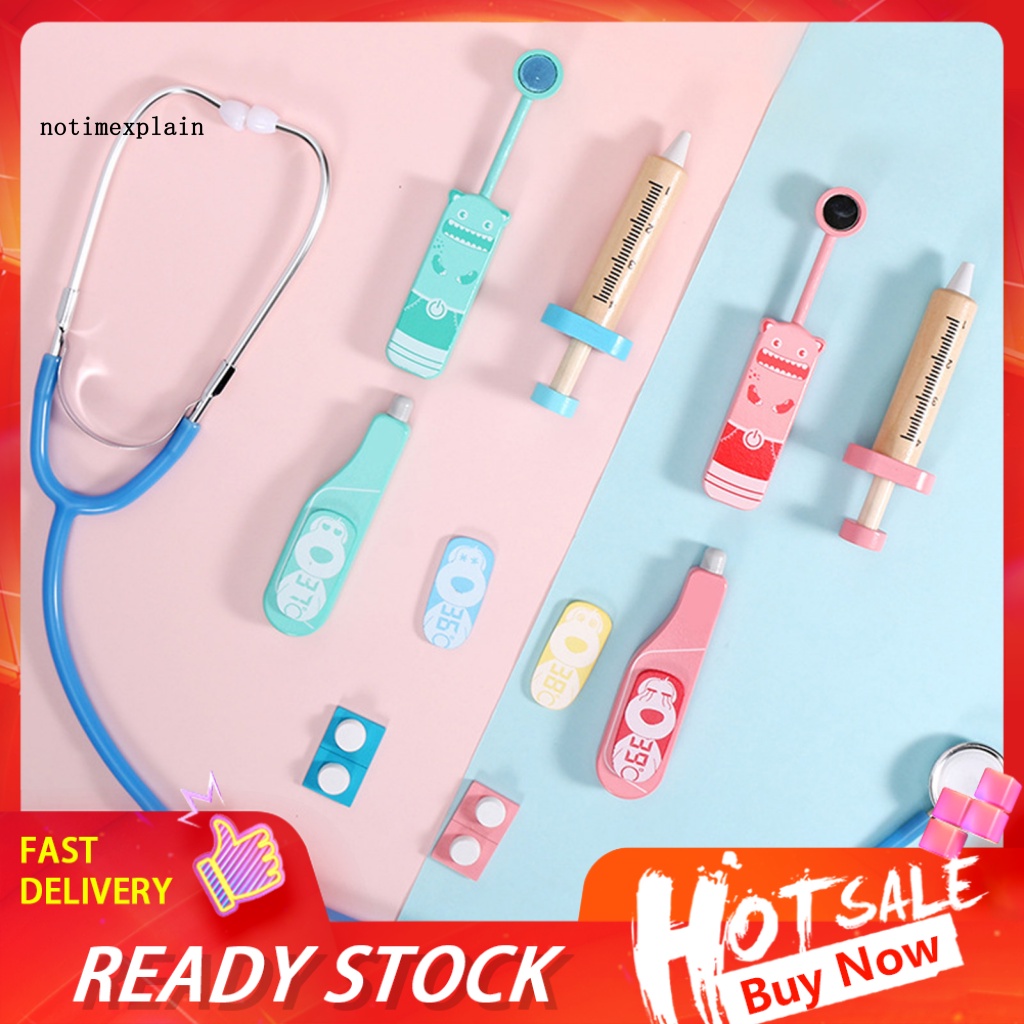 NTA 1 Set Doctor Play Set Simulation Pretend Play Wooden Doctor Nurse ...