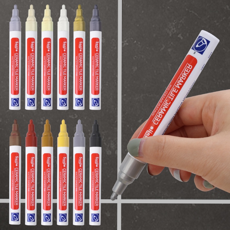 12 Colors Optional White Waterproof Tile Marking Grout Pen Plastic Wall ...