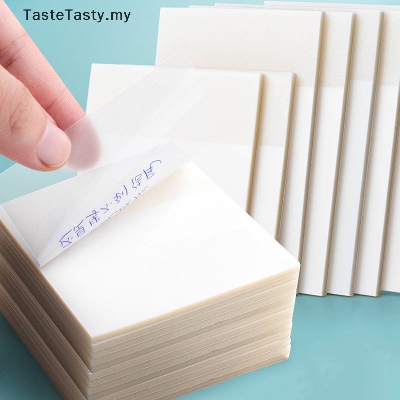 TasteTasty 50 Sheets Waterproof PET Transparent Sticky Note Memo pad ...