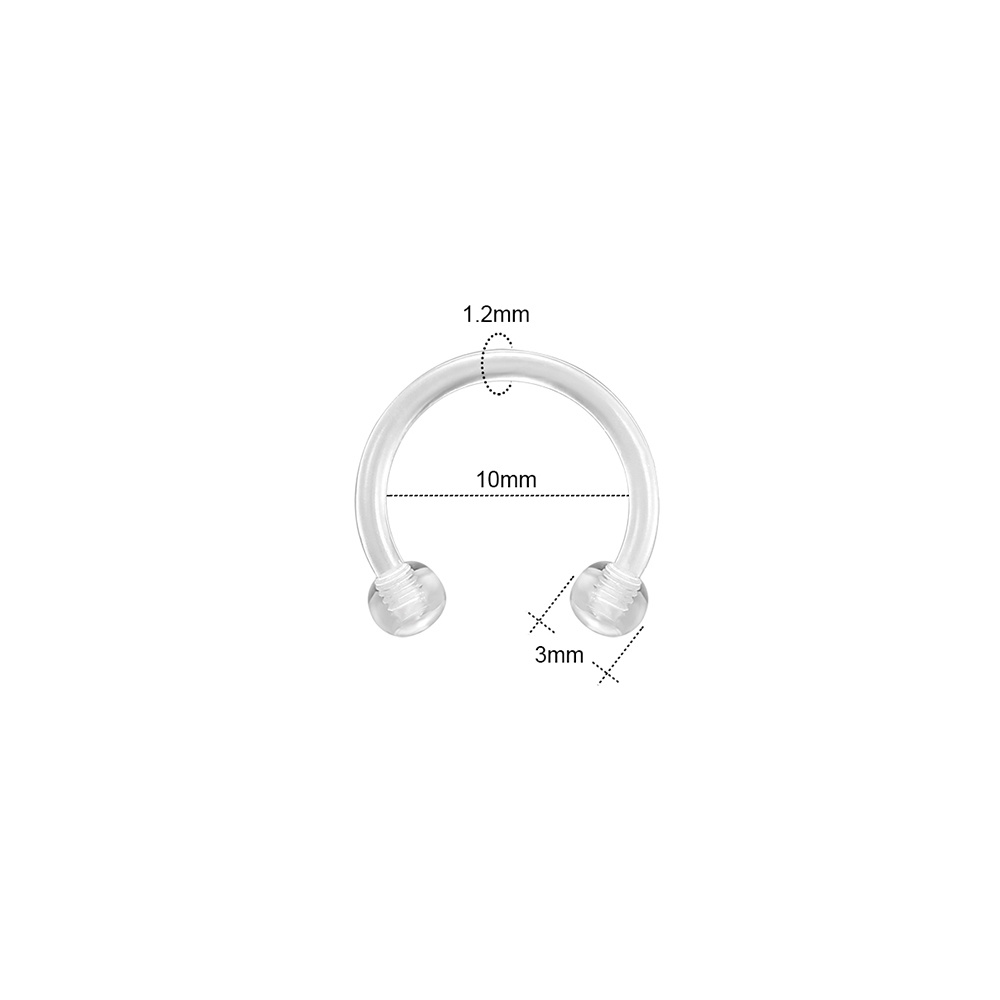 5-50pcs U Shape Invisible Septum Piercing Hider Clear Acrylic Nose Ring ...