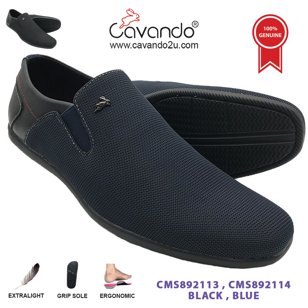Cavando Kasut Loafers Lelaki Warna Hitam/Biru - Men's PU Leather Loafer ...
