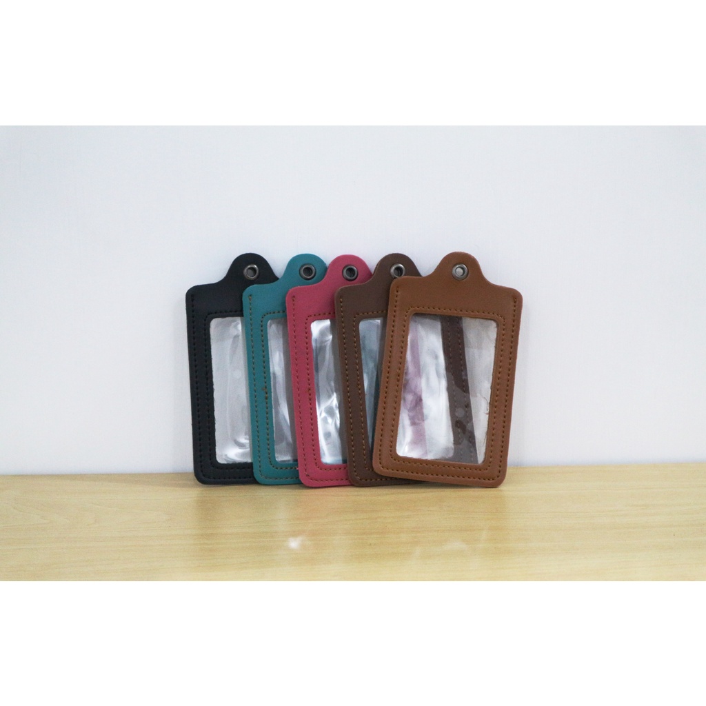 Lanyard Mika ID Card Holder Mika Name Tag Leather Alternating ID Card ...