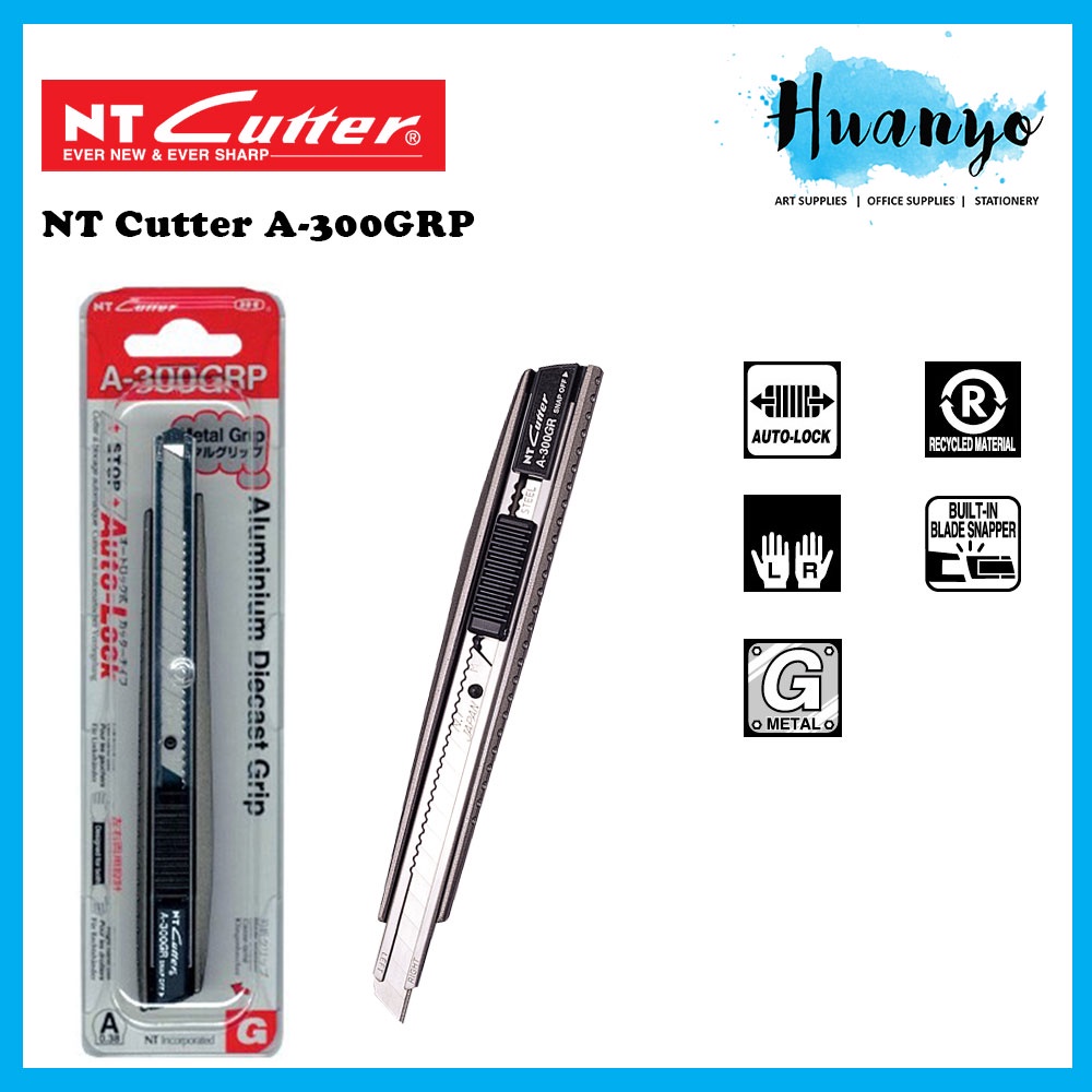 NT Cutter A-300GRP Cutter Auto-Lock Durable Light Aluminum Die-cast ...