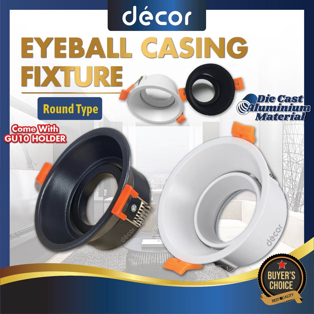 LED Eyeball Casing GU10 Eyeball Fixture Die Cast Aluminium Recessed ...