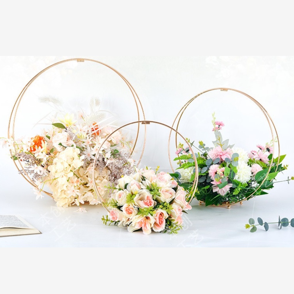 Ring Bulat Besi Wedding Round Iron Wrought Gold Panel Balloon Hanging ...