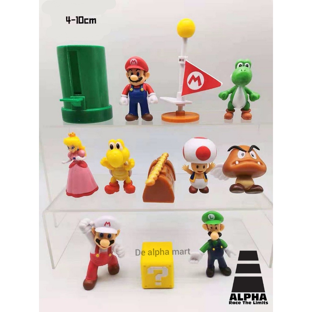 Action FIGURE MARIO BROSS SET OF 12 TOYS SUPER MARIO BROS CHILDREN'S ...