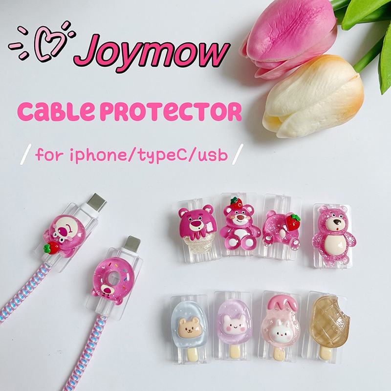 Cute Cable cases mobile phone charging cable protectors anti-breaking Data line cover for typec ...