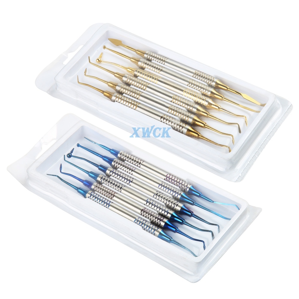 1 set Dental Composite Resin Filling Spatula Titanium Plated Head Resin ...