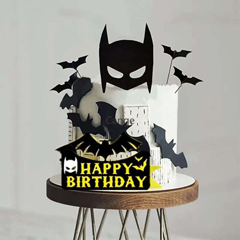 GallaRato Superhero Bat Birthday Cake Topper Man Boy Happy Birthday ...