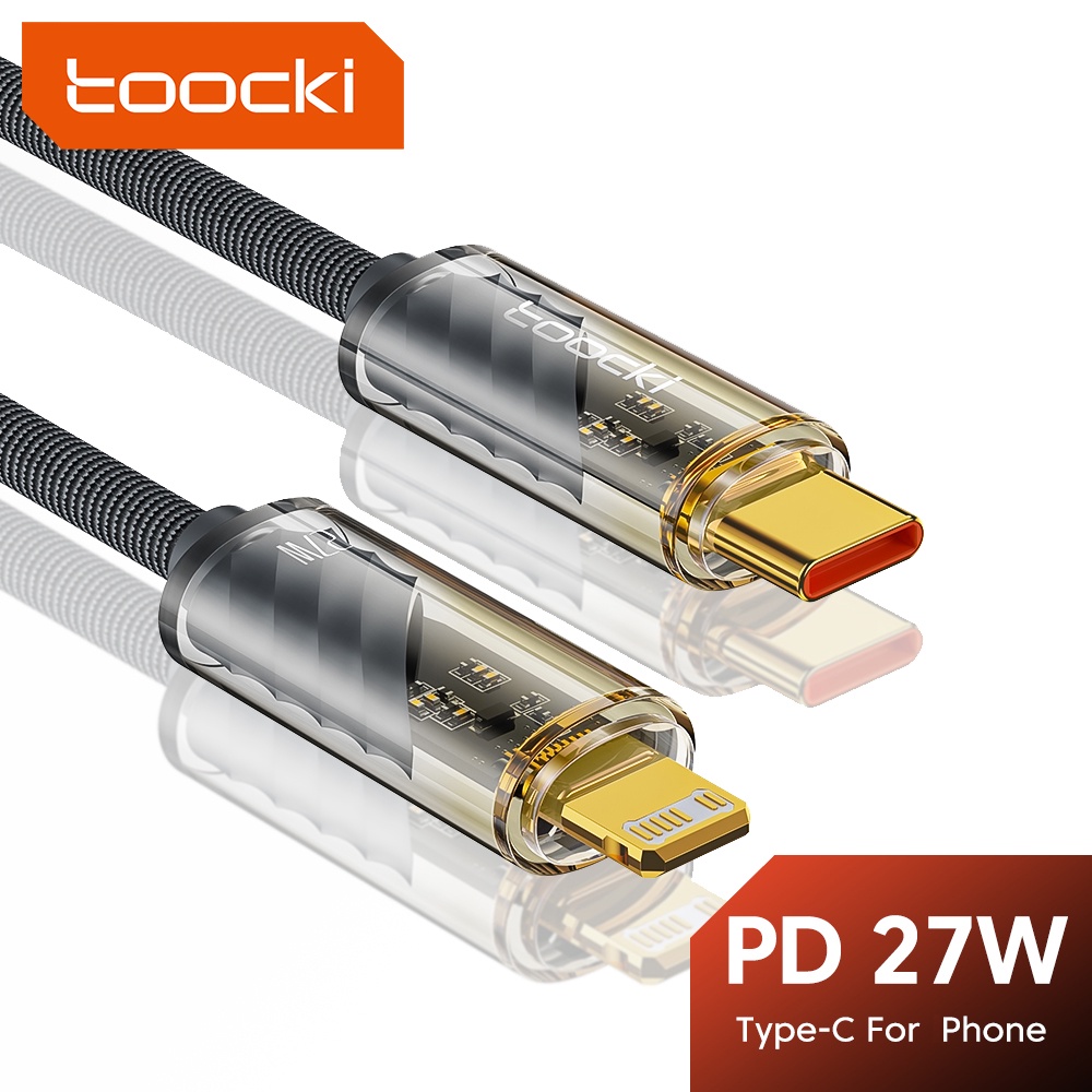 Toocki PD 27W USB Lighting Cable For Phone 14 13 12 Pro Max Transparent ...