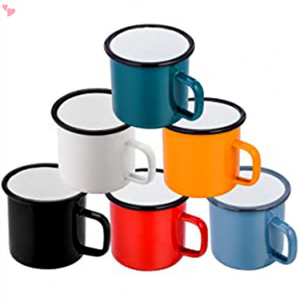 Enamel Cup Tea Coffee Mug Small Metal Camping Tin Mug Enamelware Water ...