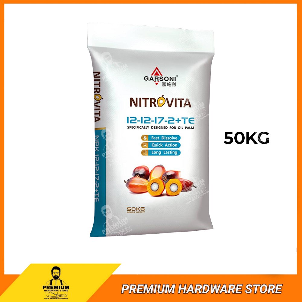 GARSONI Nitrovita 12-12-17-2+TE 50kg Oil Palm Fertilizer Fruit Inducer ...