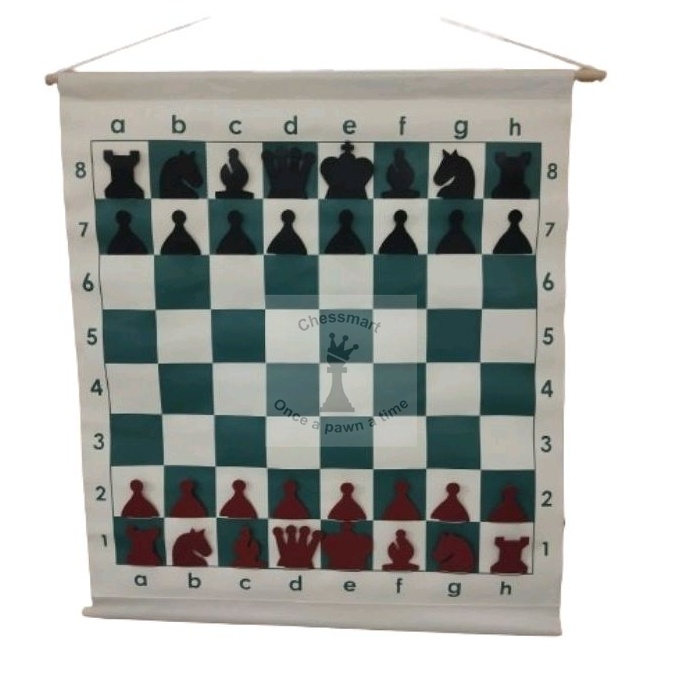 Basic Slotted Chess Demo Board with Red & Black 28"pieces & bag ...