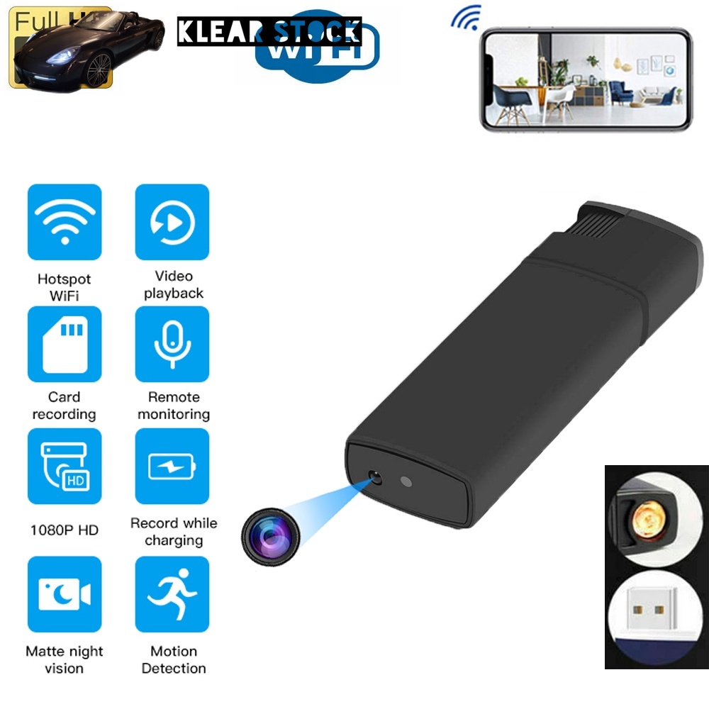 FHD 1080P Pocket Size Hidden Spy Mini Security Camera Lighter USB DV ...