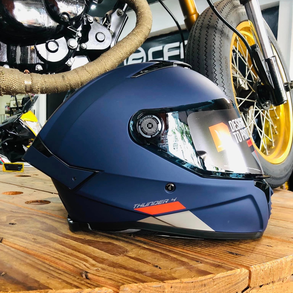 MT Helmet Thunder 4 Double Visor Fullface Helmet With Spoiler A7 Matte ...