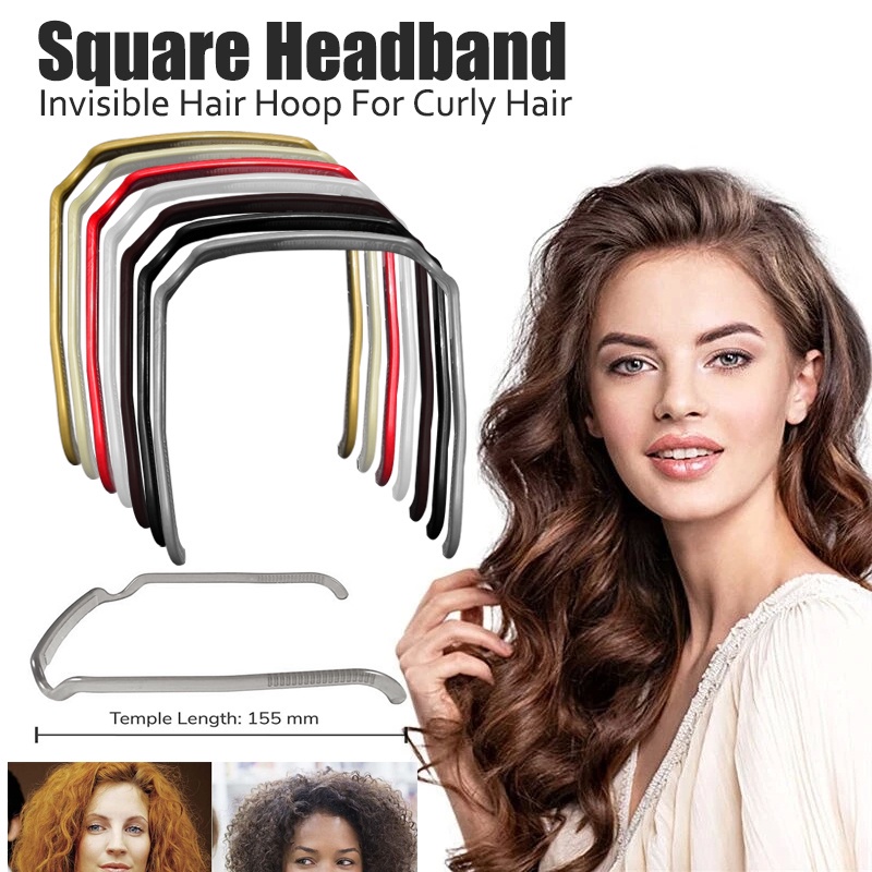 Unisex Invisible Hair Bands Square Glasses Style Hair Hoops Women's ...